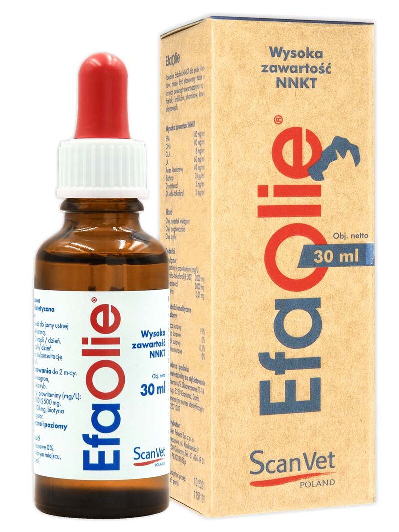 ScanVet Efa Olie 30ml -problemy skórne - Problemy ze skórą - Preparaty ...